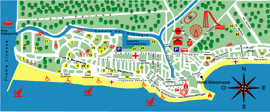 caorle_mappa_giacomazzo - Hotel Giacomazzo a Caorle